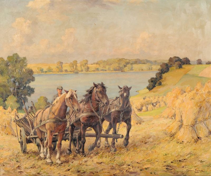 Zank Hans | Getreideernte mit Dreigespann | Compare similar artworks ...