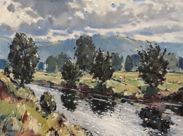 Edwin Vincent Forrest | Fine river Conwy scene with figures walking ...