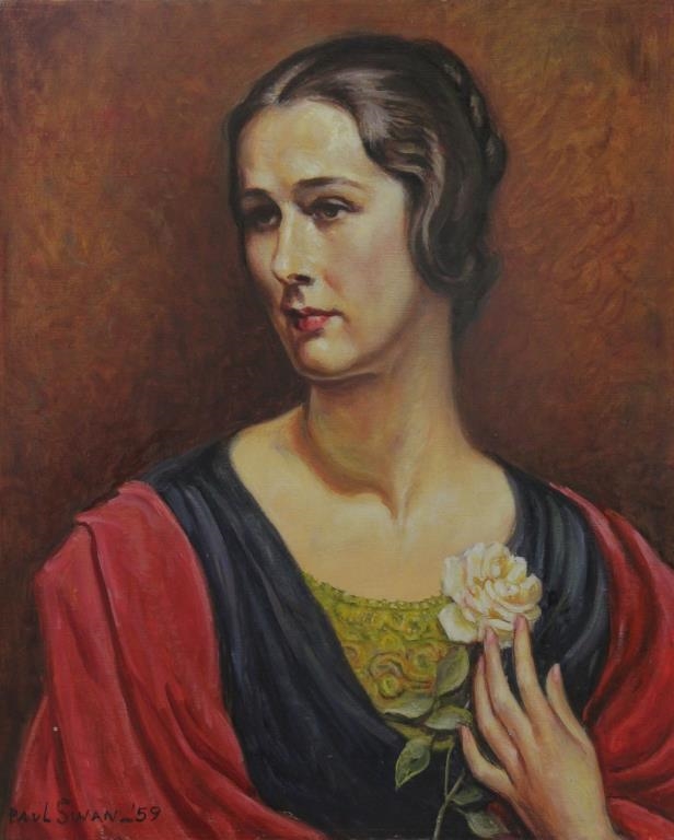 Paul Swan | Portrait of Isadora Duncan, wearing a blue dress, with a ...