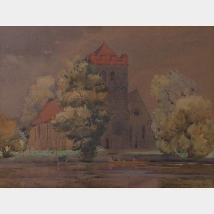 Arthur D'auvergne Boxall | Church on Riverbank | MutualArt