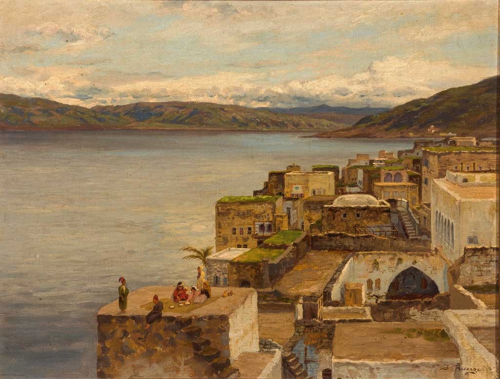 Julius Runge | Orientalische Stadt am Wasser mit Figurenstaffage ...