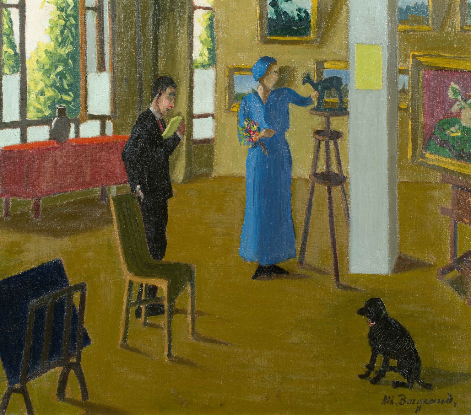 Marius Etienne François Borgeaud | Visite à la galerie (1914) | MutualArt