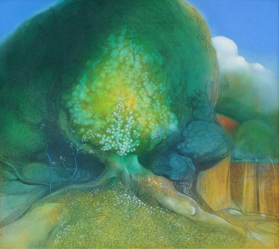 Graham Ovenden | Apple Blossom, or the Burning Bush (1978) | MutualArt