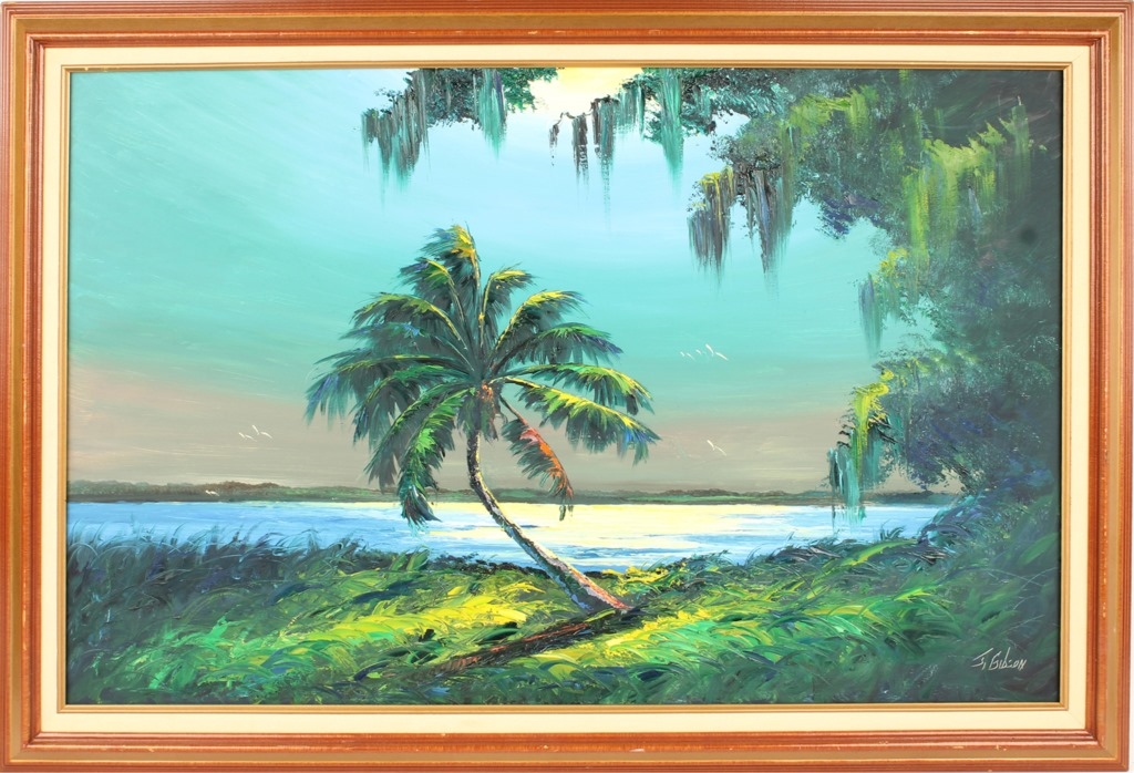 James Gibson | FLORIDA HIGHWAYMEN RIVER SUNRISE OIL | MutualArt