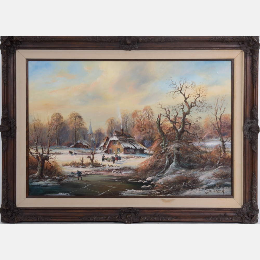 Albrecht Brinkmann | Winter Scene with Figures | MutualArt