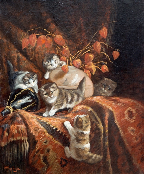 Cornelis Raaphorst | Spelende poesjes | MutualArt