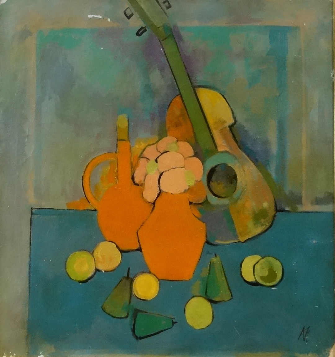 Aurel Nedel | Still Life with Violin and Fruit | MutualArt