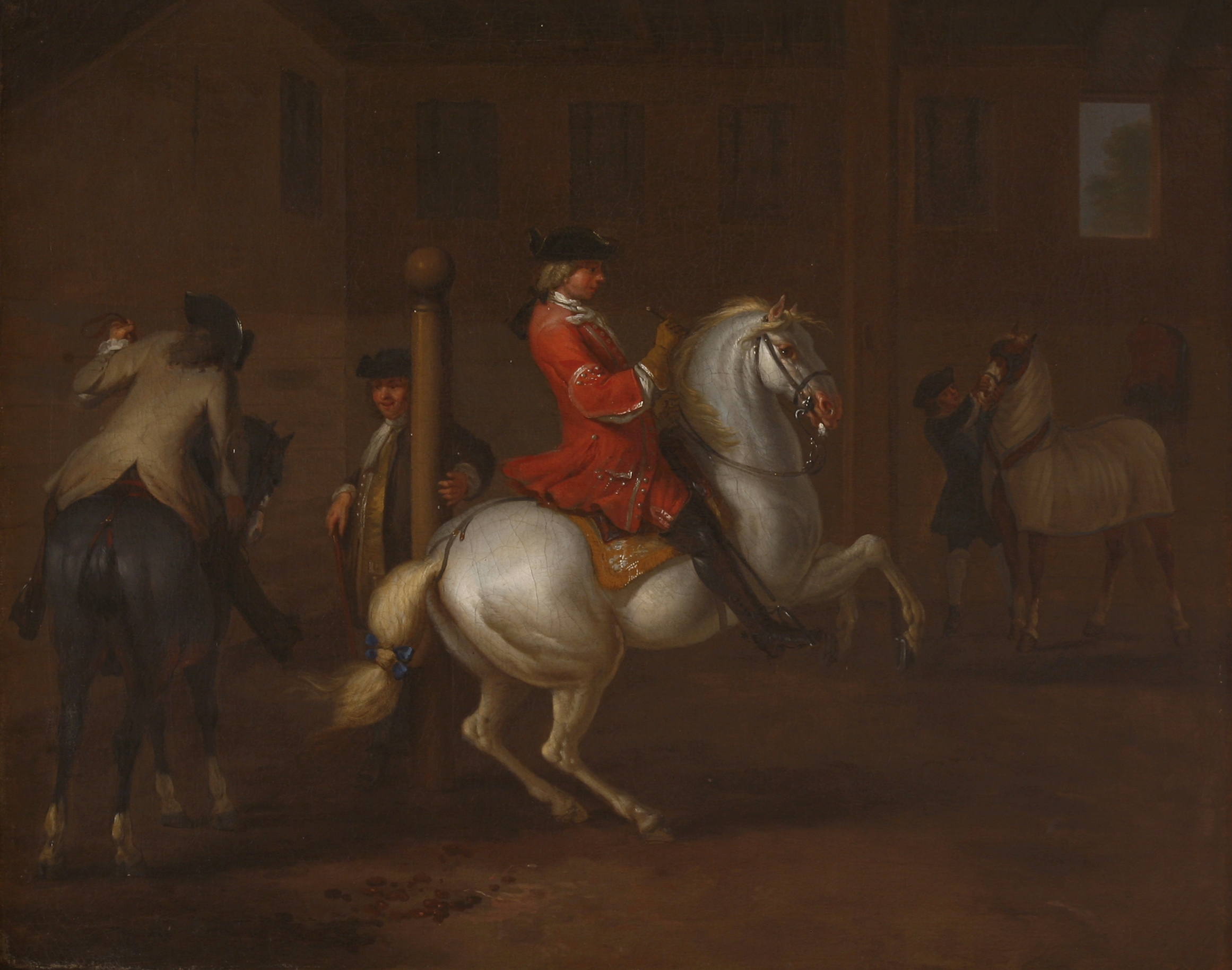 David Morier | A nobleman exercising his grey hunter | MutualArt
