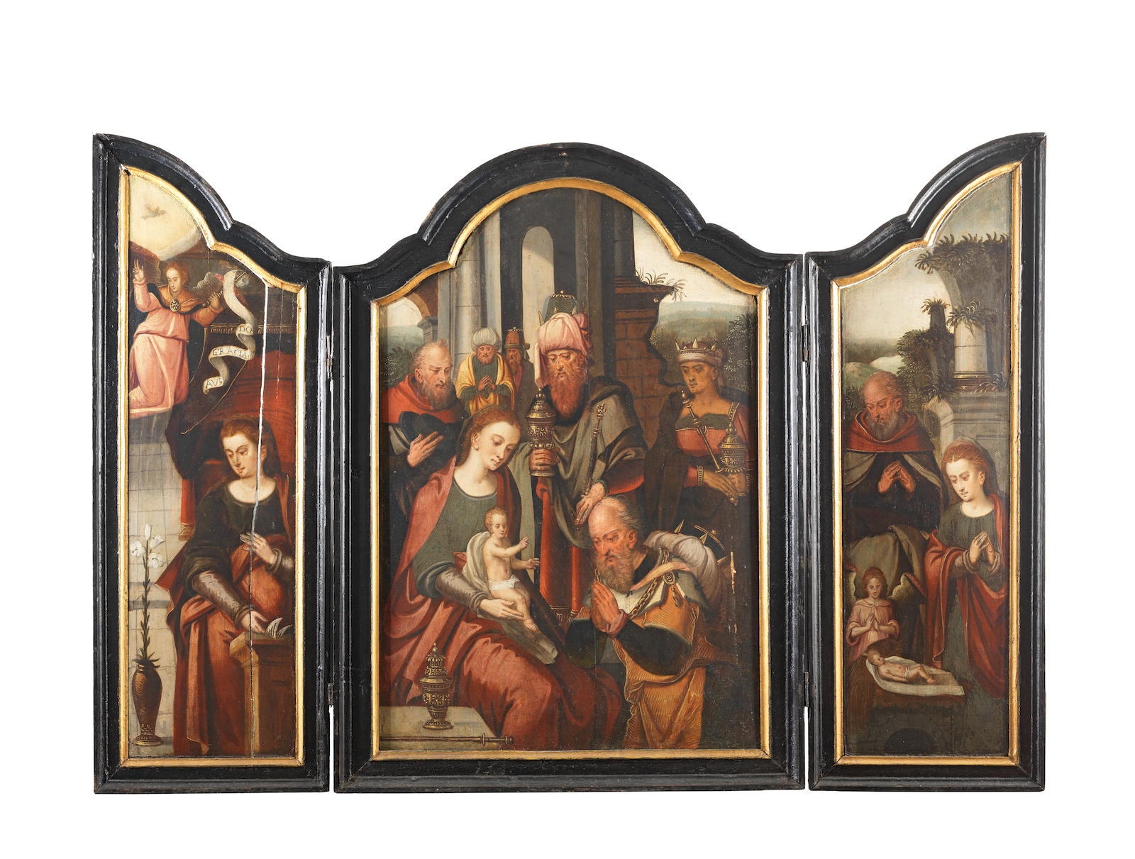 Pieter Elder | A Triptych: the central panel: The Adoration of the Magi; the left wing: The ...