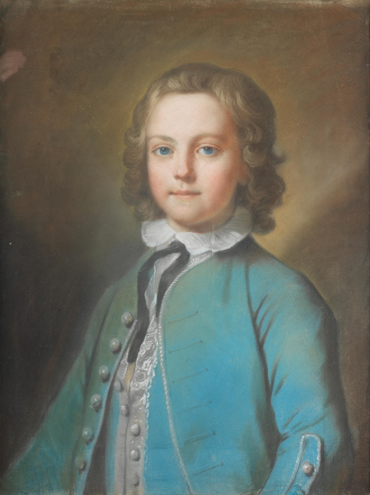 William Hoare | Portrait of John Yate as a young boy, bust-length, in a ...