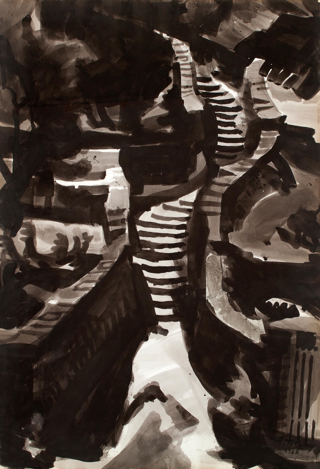 Panayiotis Tetsis | Top-down view of Sifnos (1968) | MutualArt