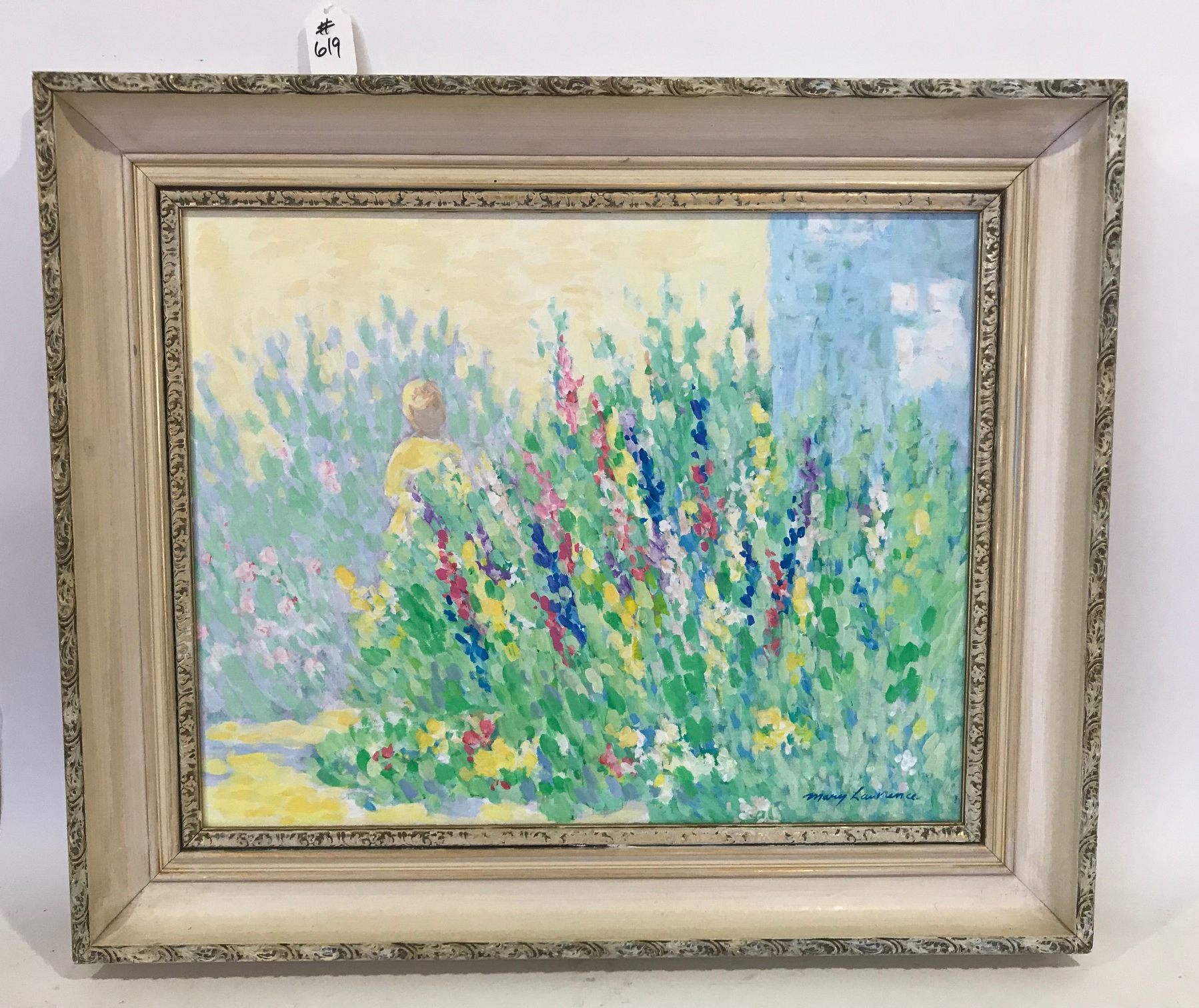 Mary Lawrence | Figure in a flower garden | MutualArt