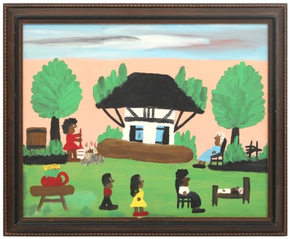 Clementine Hunter | Southern folk art plantation scene | MutualArt
