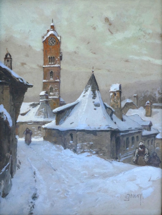 Georg Janny | Winterlandschap met kerk | MutualArt