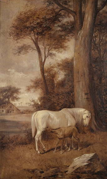 Roland Wheelwright | Two Works: Farmer Leading a Horse on Country Road ...