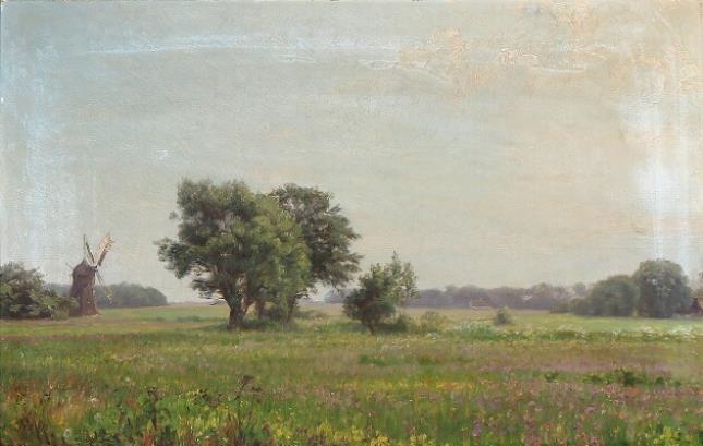 Caroline Emilie Mundt | A landscape with a mill (1919) | MutualArt