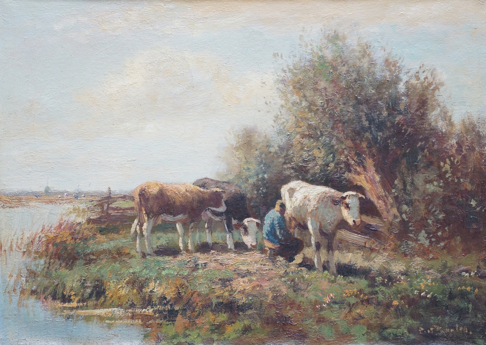 Piet Bouter | A shepherd and flock | MutualArt