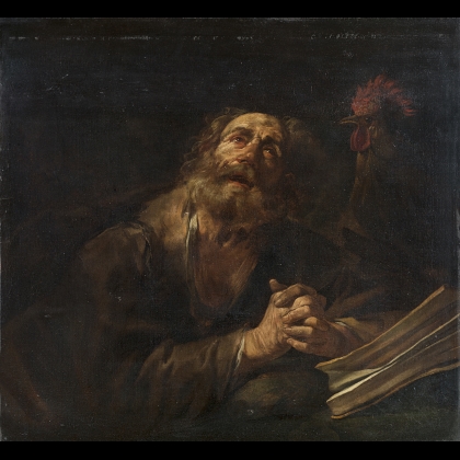 Gioacchino Assereto | St. Peter and the rooster | MutualArt