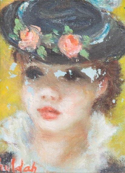 Huldah Cherry Jeffe | Girl in a Yellow Hat | MutualArt