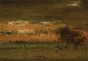 George Inness | Sunset (1892) | MutualArt