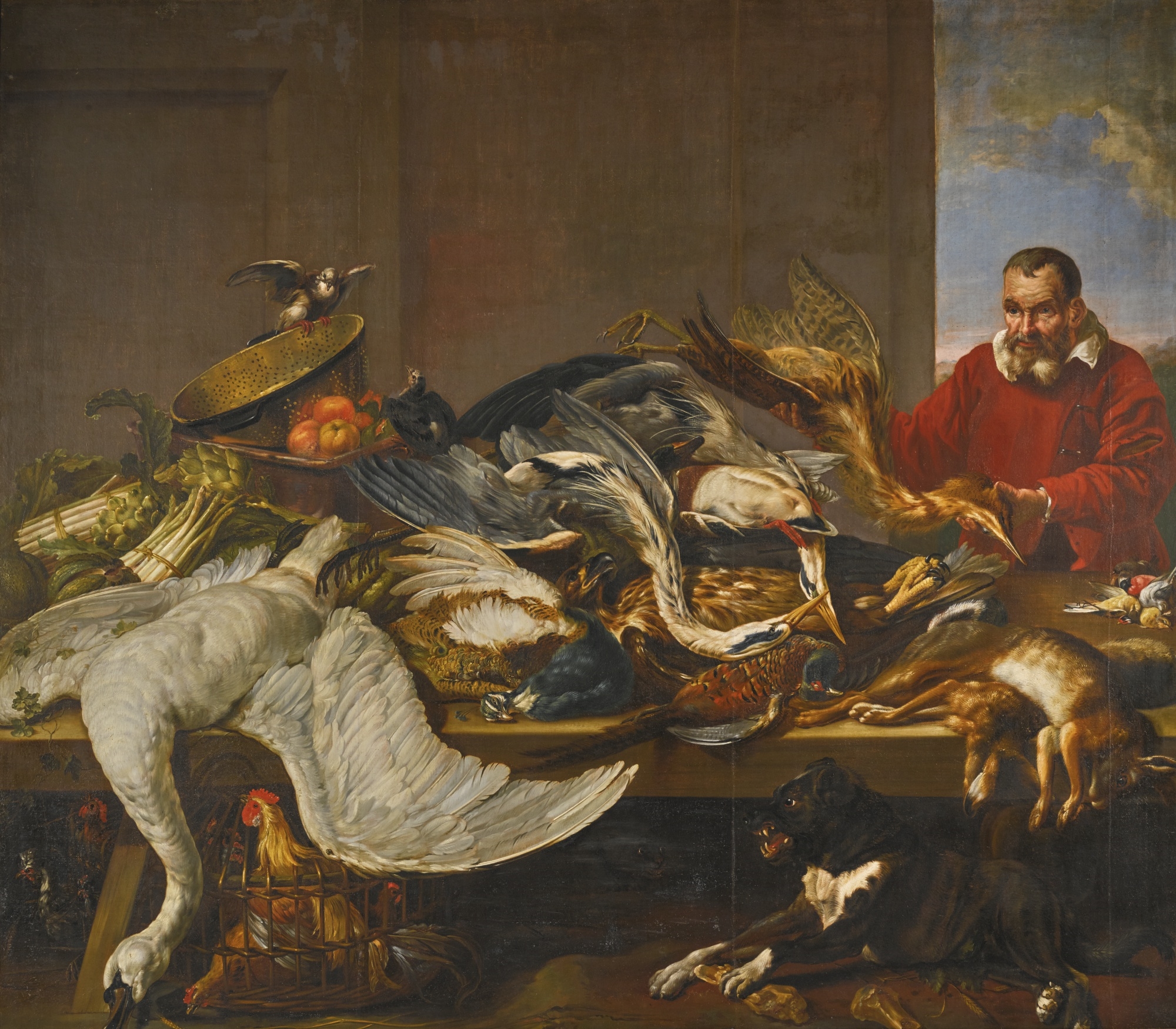 Frans Snyders Still Life With Dead Game Including A Swan Herons An