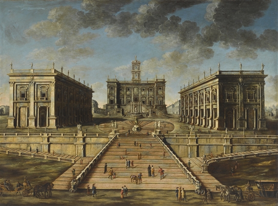 Roman School, 18th Century | ROME, A VIEW OF THE PIAZZA DEL CAMPIDOGLIO ...