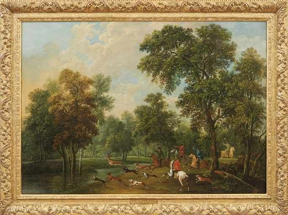 Martin Ferdinand Quadal | Vornehme Gesellschaft bei der Hirschjagd ...