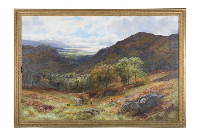 James Henry Crossland | An extensive autumnal coastal landscape with ...