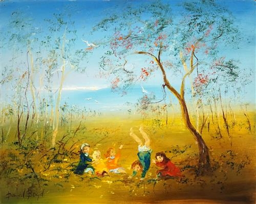 David Boyd | Children Playing under the Tree (1989) | MutualArt
