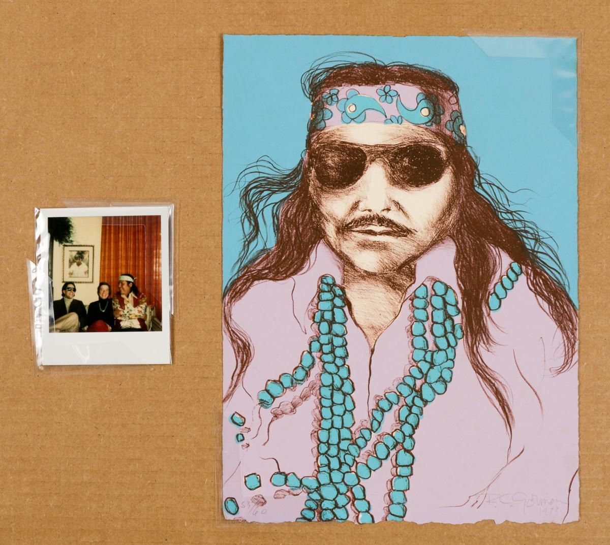 R.C. Gorman | Self-Portrait and Polaroid of artist, Edmund Gaultney and ...