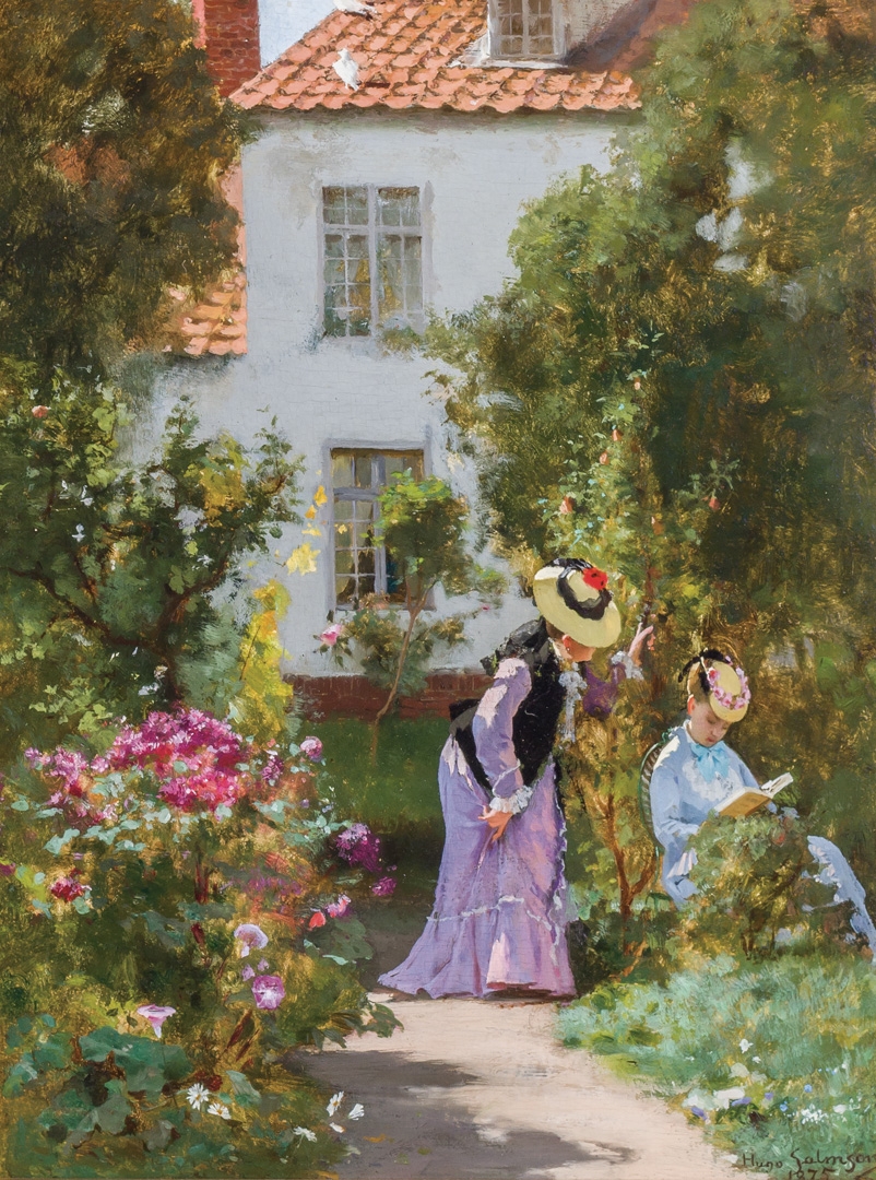 Hugo Salmson | Women in the Garden (1875) | MutualArt
