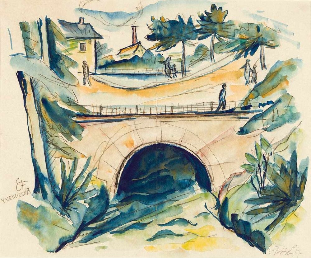 Ernst Fritsch | Brücke in Valenciennes (1917) | MutualArt