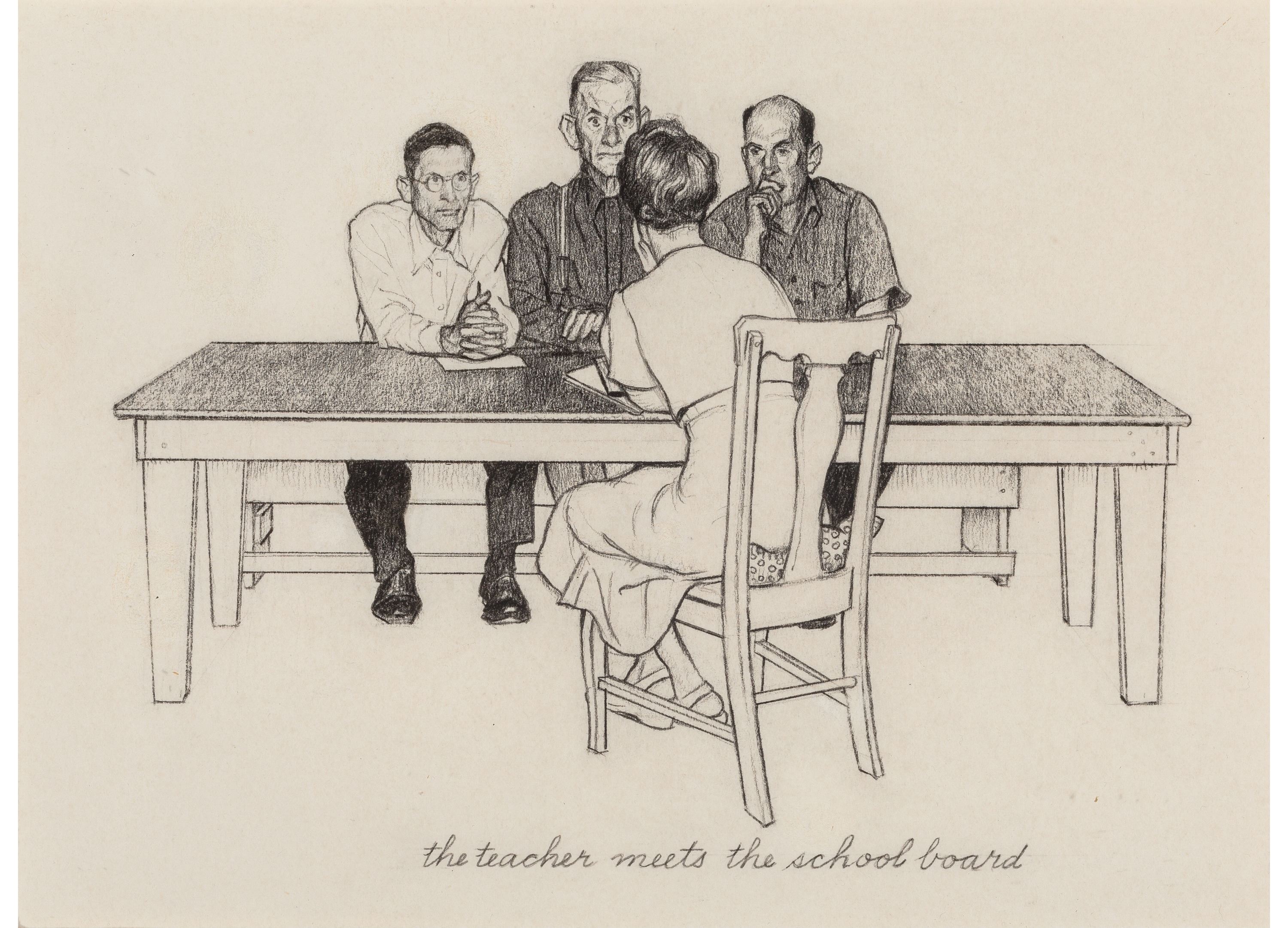 Norman Rockwell | The Teacher Meets the School Board, The Saturday ...