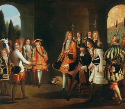 French School, 18thCentury | King Louis XIV receiving a man ...