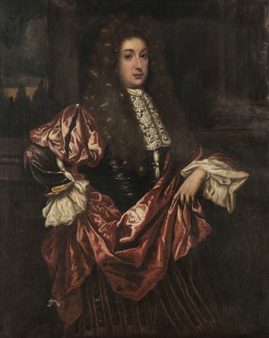 British School, 17th Century | Portrait of a lady of the Sewall family ...