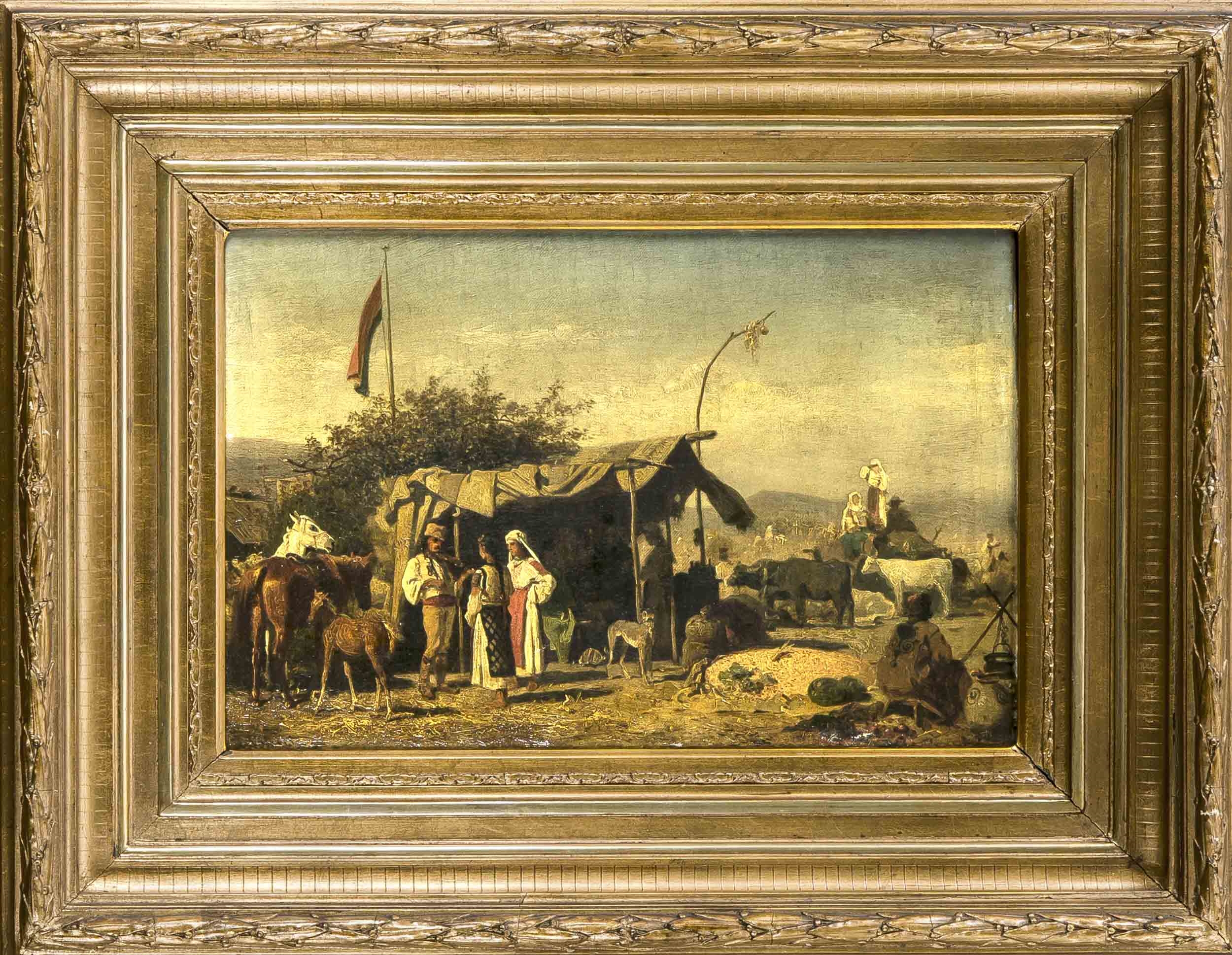 Emil Volkers | Country Life in Romania with Numerous Animals in Front ...