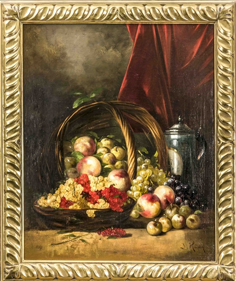 J. Hauser | Still Life with Grapes and Apples | MutualArt
