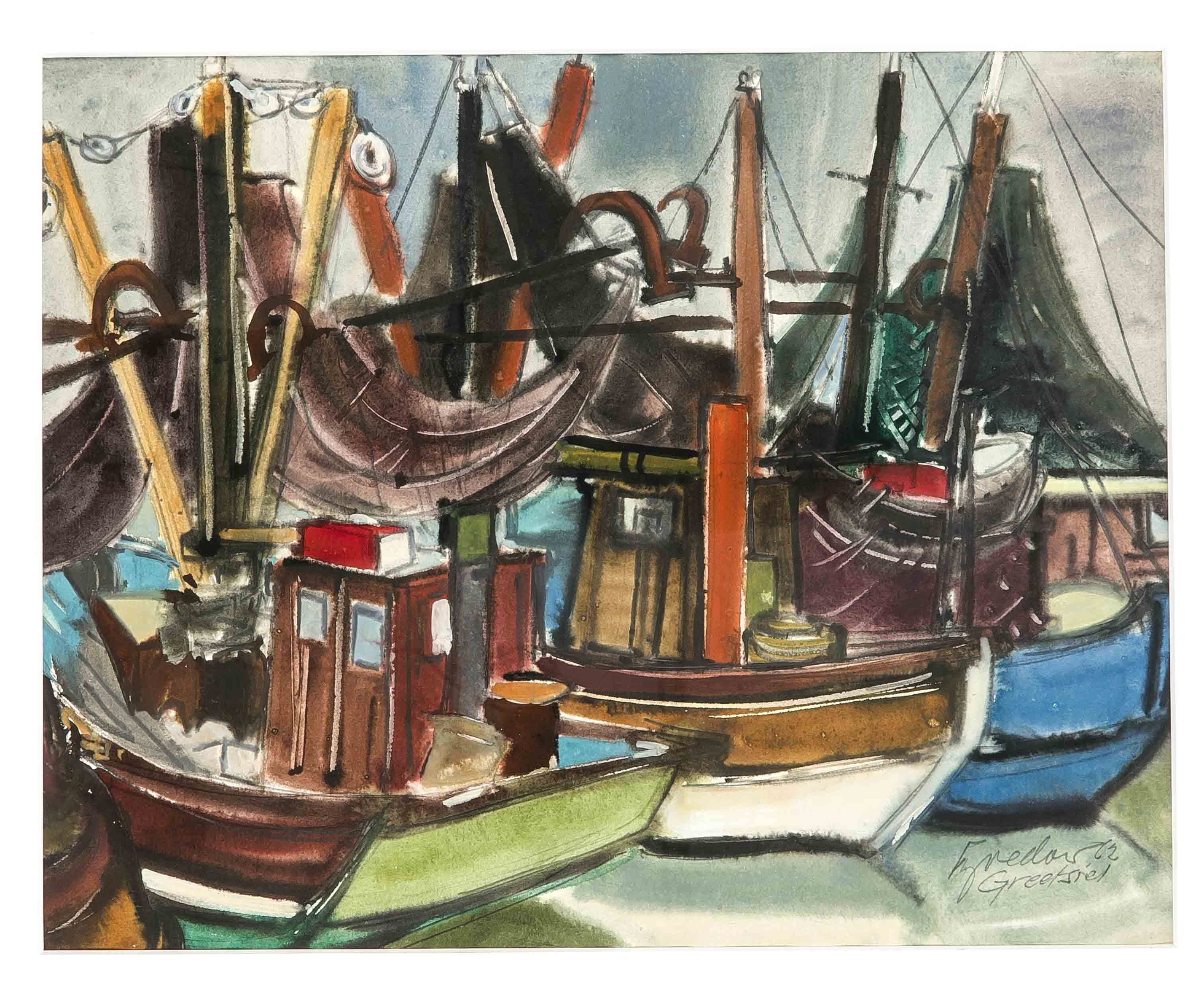 Rudolf Bredow | Fischkutter in Greetsiel (1966) | MutualArt