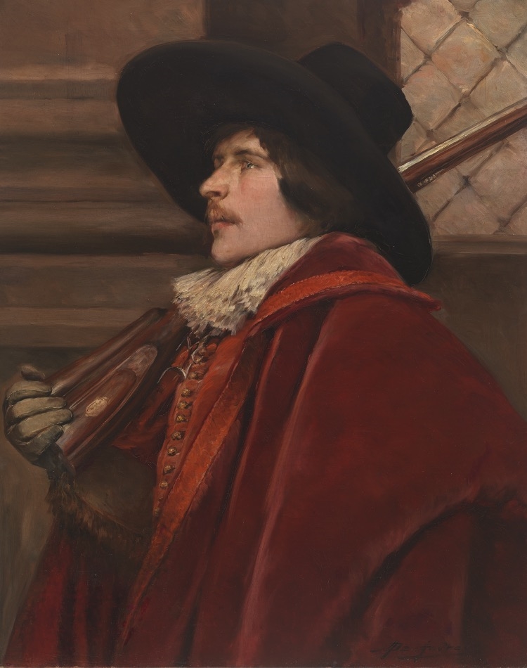 Alex de Andreis | Portrait of a Cavalier Holding a Gun in a Doorway ...