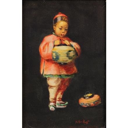 Esther Anna Hunt | Chinese Girl with Lanterns (1905) | MutualArt