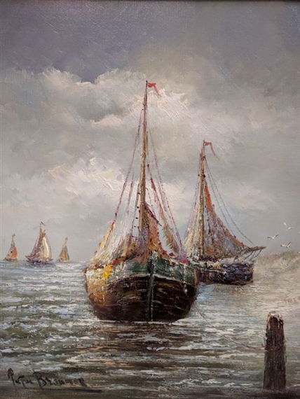 Peter Brouwer | Bomschuiten op het strand | MutualArt
