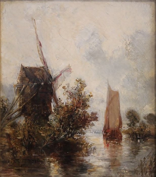 William Joseph Julius Caesar Bond | Windmill by the Water (1833 - 1926 ...