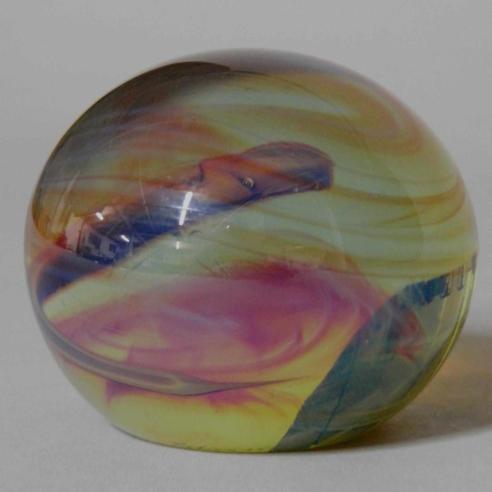 Dominick Labino | Glass paperweight with snake (1970) | MutualArt