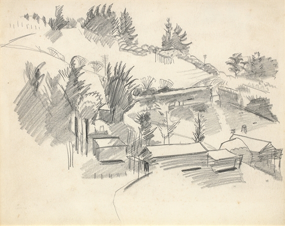 Russell Clark | Farm Buildings (Circa 1950) | MutualArt
