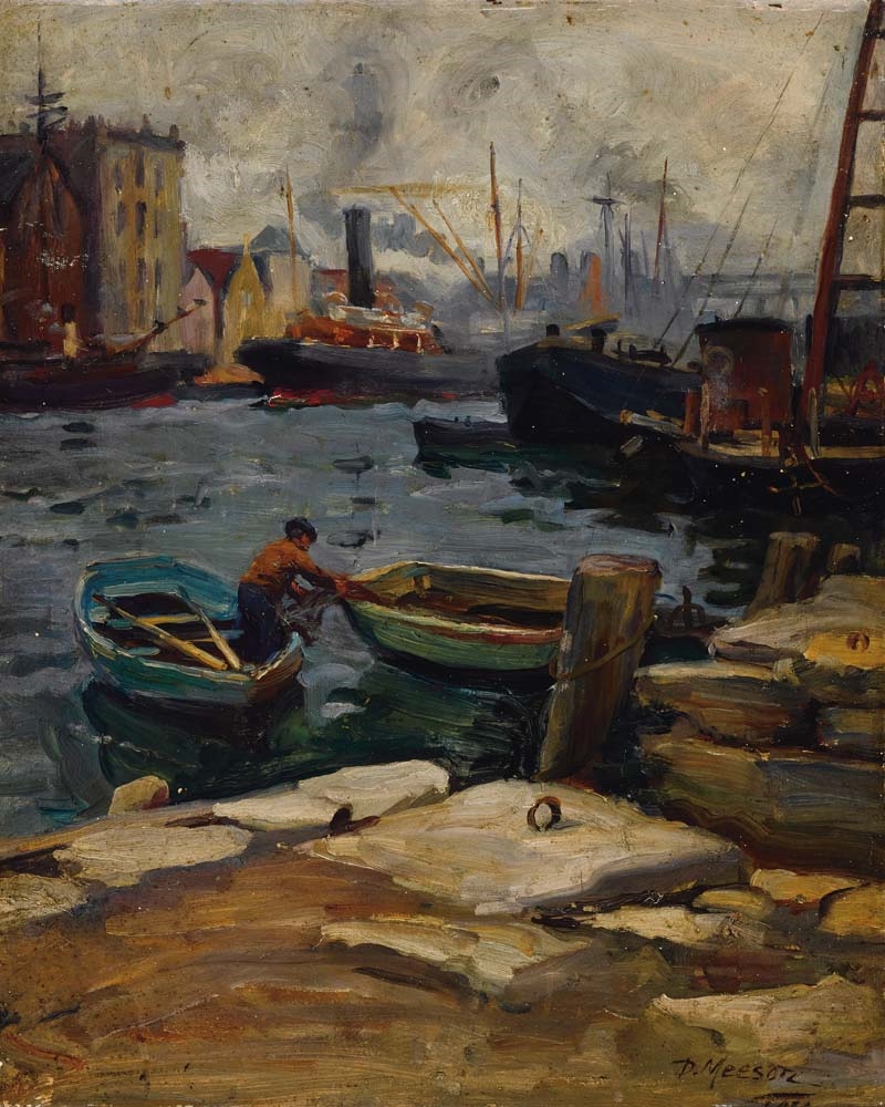 Dora Meeson | View of the Thames below Tower Bridge (1950) | MutualArt