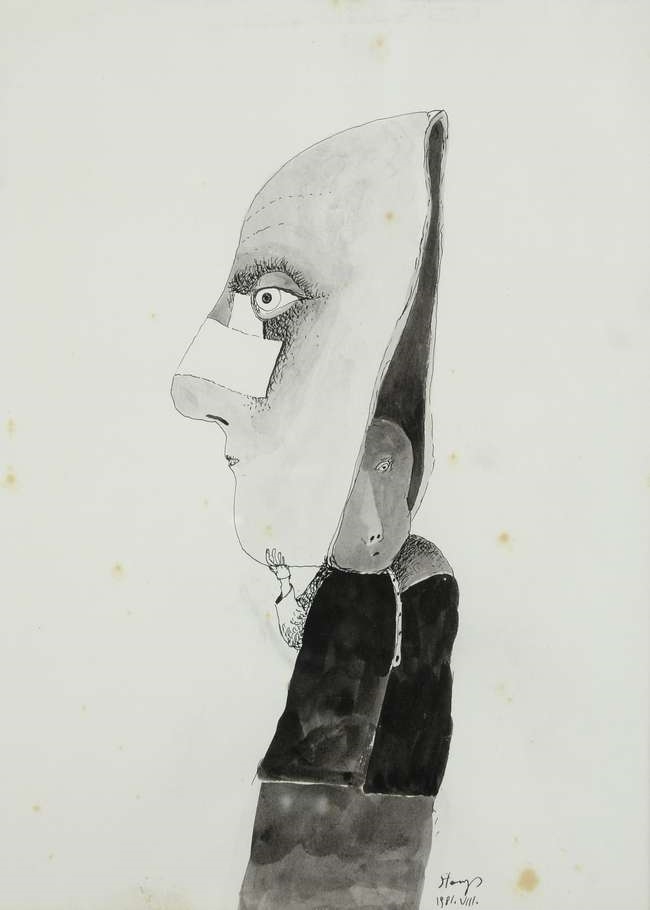Stasys Eidrigevicius | Surrealist drawing (1981) | MutualArt