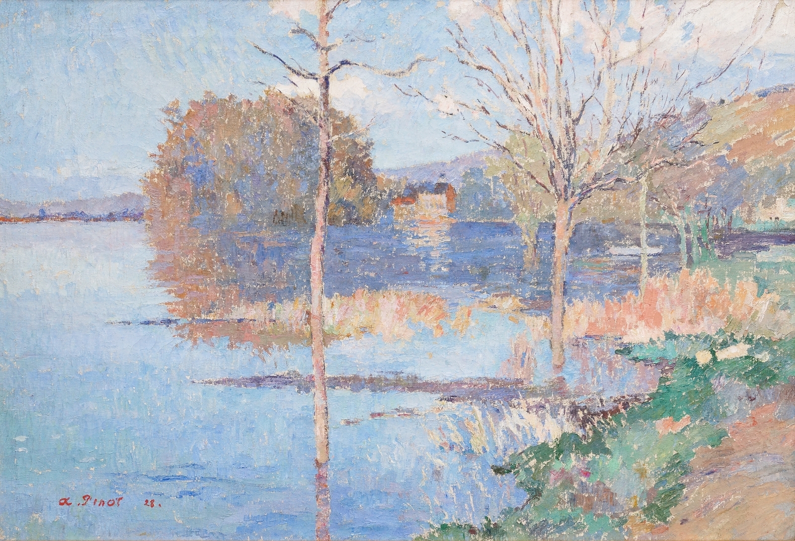 Albert Pinot | 'La crue de la Seine à Vétheuil' (1928) | MutualArt
