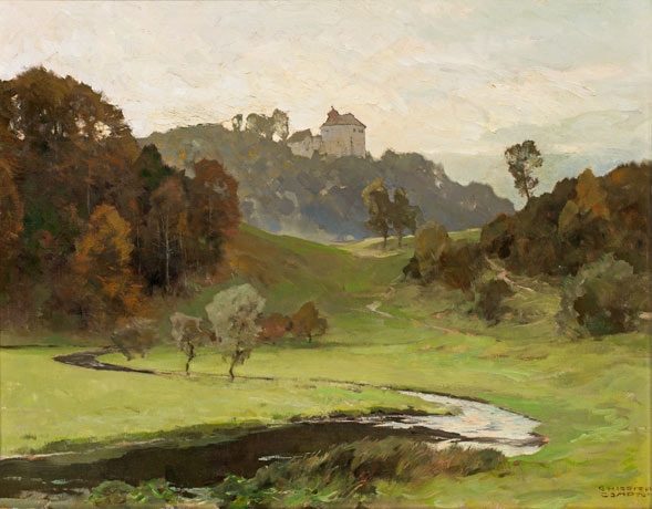 Edward Harrison Compton | Small castel in a landscape (1909) | MutualArt