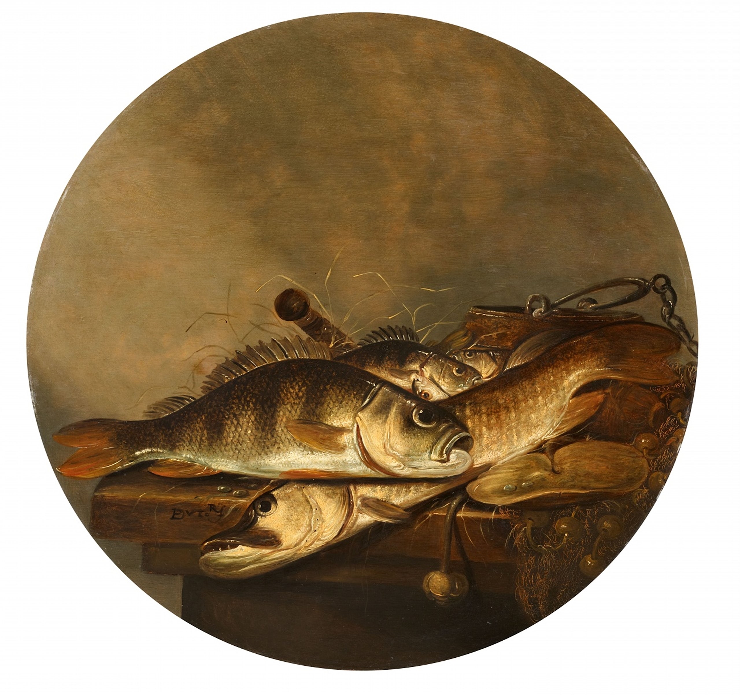Pieter de Putter | Still Life with Perch and Pike | MutualArt