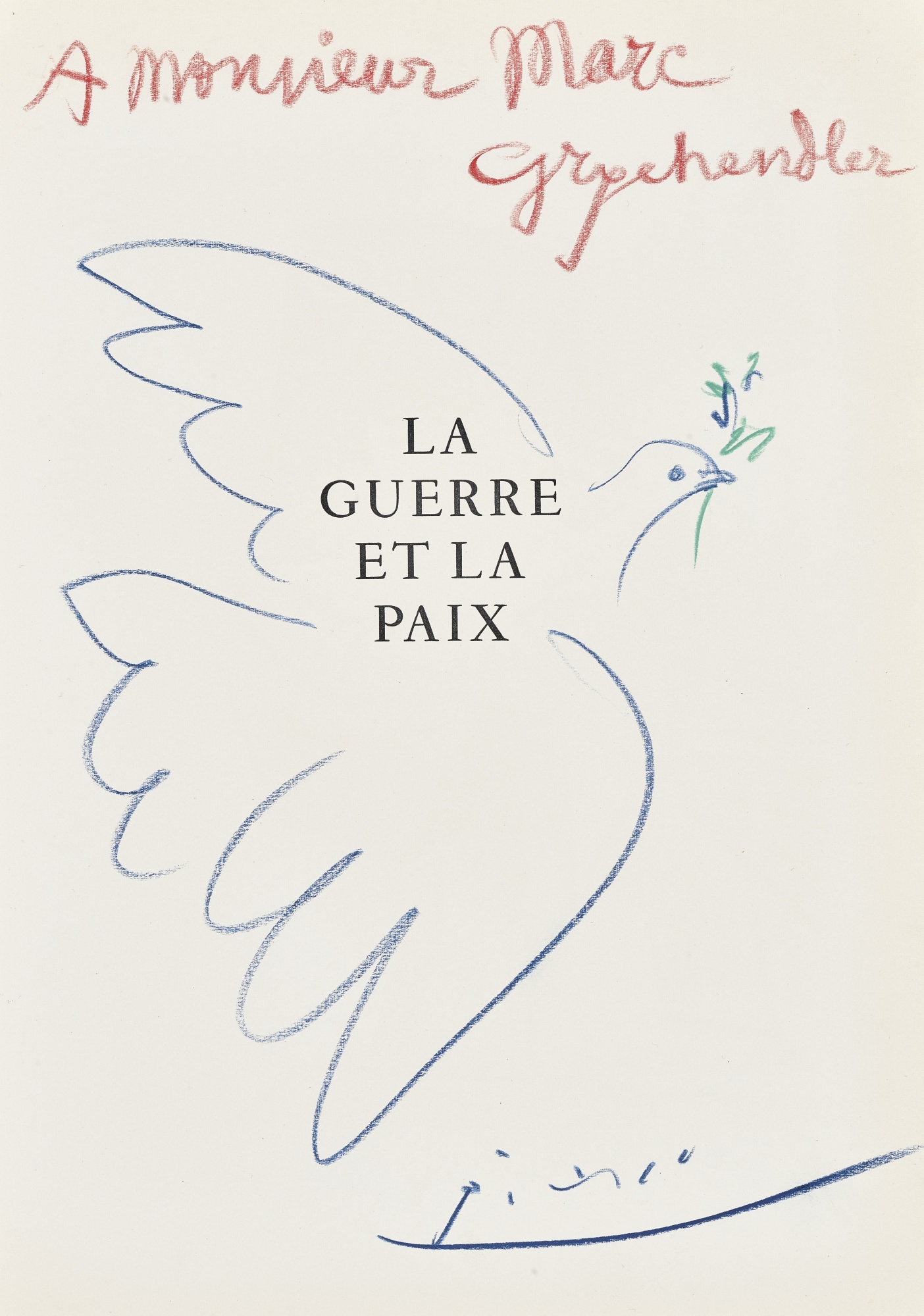 Pablo Picasso | LA COLOMBE DE LA PAIX (1954) | MutualArt